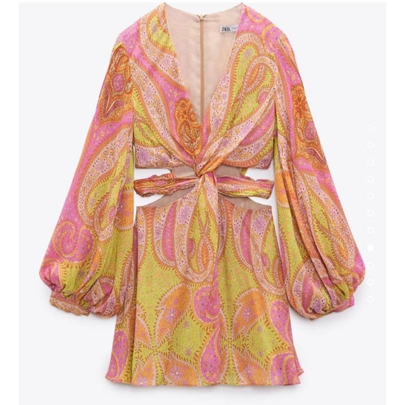 Zara | Dresses | Zara Cutout Balloon Sleeve Dress S | Poshmark